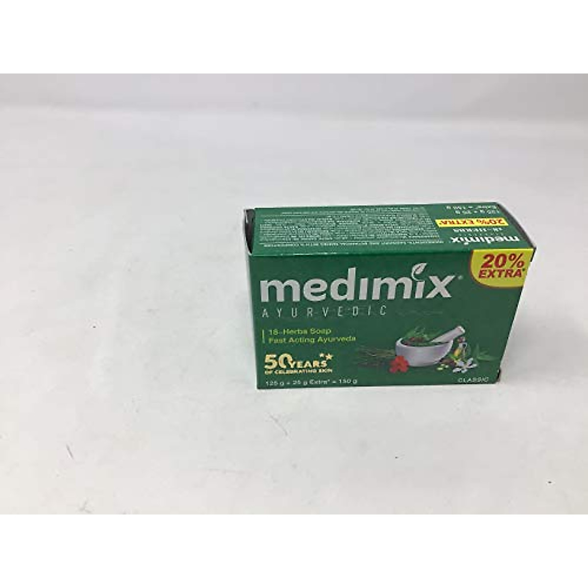 Medimix Herbal Handmade Ayurvedic Classic 18 Herb Soap for Healthy and Clear Skin Pack of 10 (10 x 125 g)