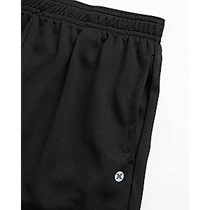 RBX Boys’ Athletic Shorts - 4 Pack Lightweight Fleece Performance Basketball Shorts - Activewear Shorts for Boys (Size: 8-16), Size 10-12, Green Camo/White Blue