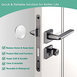 Door Stopper Wall Protector - Wall Shield Bumper Guard from Door Knobs, Sturdy Self Adhesive, Soft and Transparent ,Washable and Reusable Shock Absorbent Gel for Home Office (Classic Round, 6pcs)