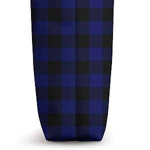 Navy Blue and Black Buffalo Check Plaid Pattern Tote Bag