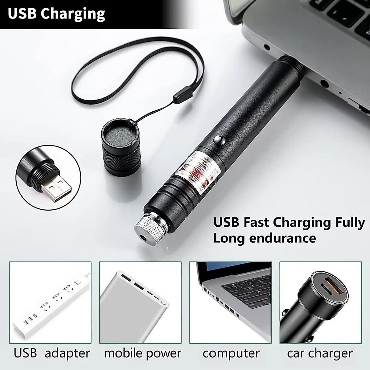 Cowjag Laser Pointer, Long Range Red Laser Pointer,Laser Pointer High Power Pen, Red Pointer Rechargeable for Hiking, Cat Laser Toy USB Charge(Red Light)