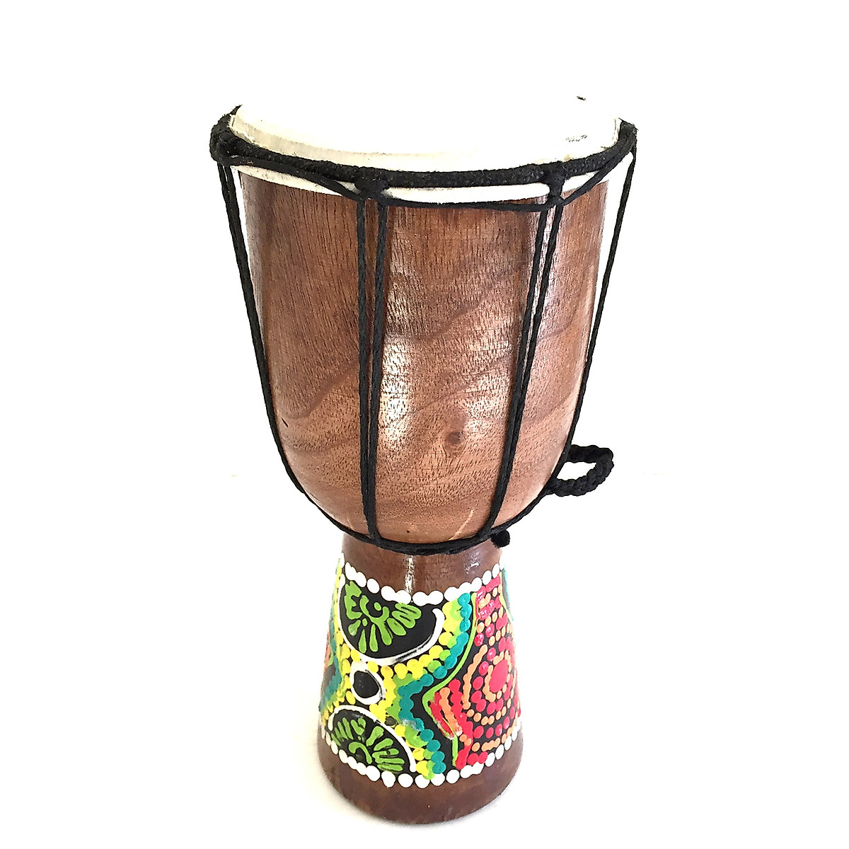 JIVE BRAND Djembe Drum Bongo Congo African Mahogany Wood Drum With Heavy Base Goat Skin Drum Head Hand Carved Professional Quality - 9" High - NOT MADE IN CHINA