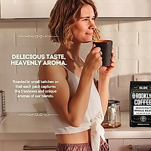 BROOKLYN COFFEE Whole Bean, Classic Medium Roast (5lb) Balanced, Smooth, Mellow - Fresh Bulk Coffee Beans Roasted Weekly in NYC