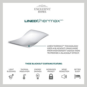 Exclusive Home Curtains EH8462-02-2-84H Crescendo Lined Blackout Hidden Tab Top Curtain Panel Pair, 52x84, Champagne