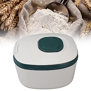 Rice Storage Container, Large Capacity Food Storage Container, Airtight Food Storage Container with Measuring Cup, Covered Rice Bucket, Cereal Dispenser Bin for Grains Nuts Flour(S Green (5kg/11.0lb))