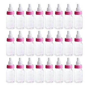 Jessica welcomes you Bottles with Removable Pink Tops for Baby Showers, Parties, and Favors (24 Pink)