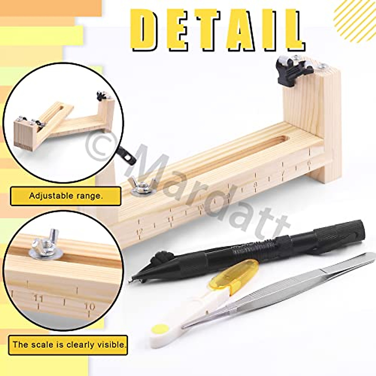 Mardatt 21Pcs Bracelet Jig Kit with Bracelet Maker Knotters Tool Kit, Adjustable Length Paracord Jig Lacing Needles Paracord FID Set for Wristband Braiding DIY Craft Bracelets Weaving