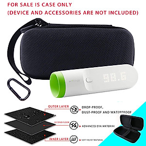 waiyu Hard EVA Carrying Case for Withings Thermo – Smart Temporal Thermometer Case (Black)