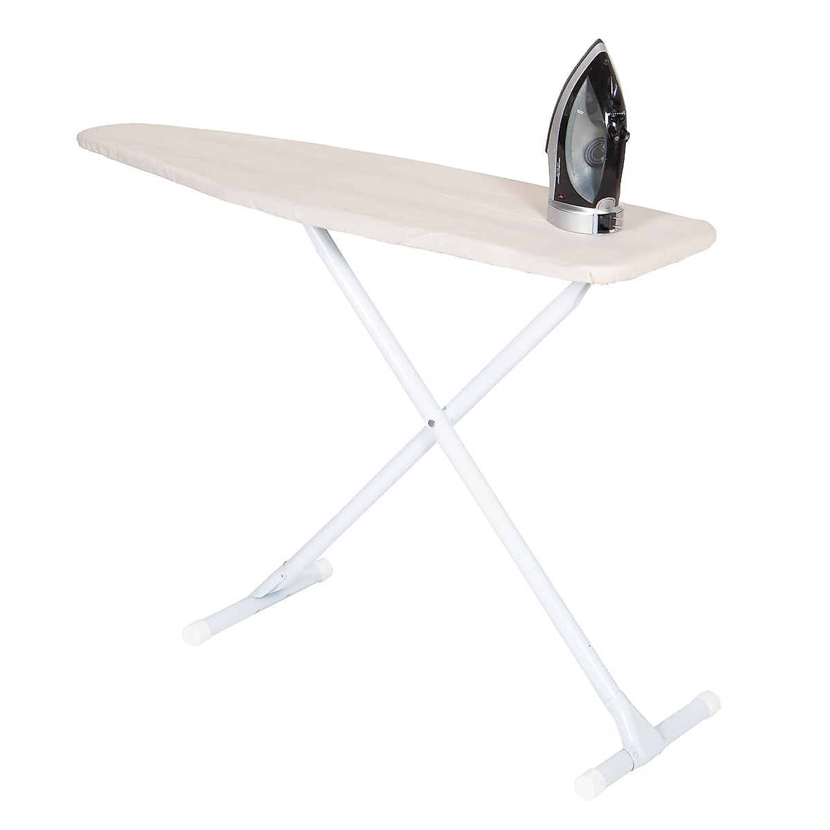 T-Leg Freestanding Ironing Board, by Seymour Home Products (Khaki) Large Ironing Board with Steel Legs and Adjustable Height Made in The USA