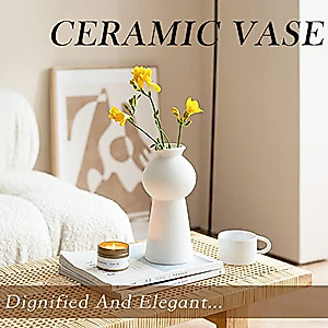 Vases for Decor Ceramic Flower Vase Room Decor Modern Rustic Home Decor Cute Small Vases Distinctive Shelf Decor Farmhouse Wall Boho DéCor White Vase