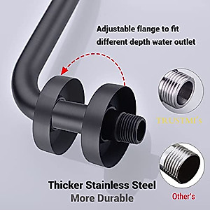 TRUSTMI S Shaped Shower Arm with Flange 17 Inch Extension with 6 Inch High Rise Gooseneck Arm for Rainfall Shower Head, Wall Mounted, Oil Rubbed Bronze