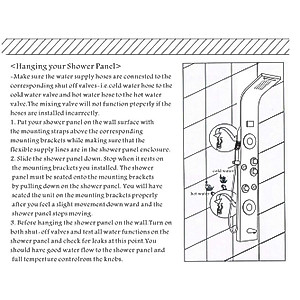 ELLO&ALLO Shower Panel System Tower with Shelf, LED Rainfall and Mist Head Rain Massage Stainless Steel Shower Fixtures with Adjustable Body Jets, Brushed Nickel