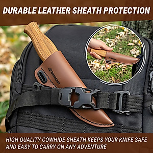 BeaverCraft Sloyd Knife C4s 3.14" Wood Carving Sloyd Knife with Leather Sheath for Whittling and Roughing for Beginners and Profi Durable High Carbon Steel - Spoon Carving Tools Thin Wood Working