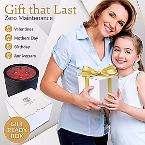 12 Forever Roses in a Box - Preserved Rose Bouquet - Valentines Mothers Day Anniversary Birthday Flowers for Women Mom Wife Girlfriend and Her (Round-Purple)