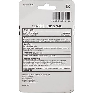 ChapStick Classic Original Lip Balm Tubes, Lip Care - 0.15 Oz (Pack of 3)