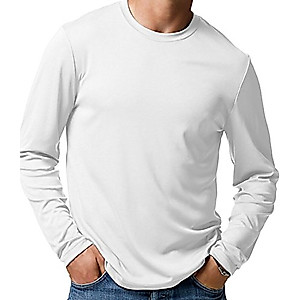 Hanes Adult Cool Dri Long-Sleeve Performance T-Shirt, Wht, Large