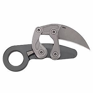 CRKT Provoke Compact: Kinematic EDC Folding Pocket Knife, Morphing Karambit, D2 Plain Edge Blade, Aluminum, Pocket Clip, 4045