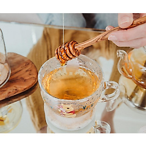 Disney Winnie the Pooh and Piglet Floral Glass Mug | Large Coffee Cup For Espresso, Tea, Mocha | Holds 16 Ounces