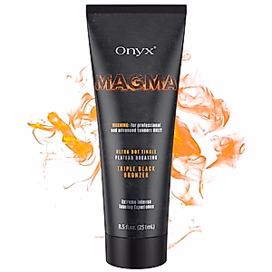 Onyx Magma Tingle Tanning Lotion for Advanced Tanners - Triple Dark Tingle Tanning Lotion for Tanning Beds, Indoor Tanning Lotion with Bronzer for Black Tan Results, Thermal Active Formula