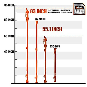 83Inch Telescopic Extension Pole for Kebtek B00840 Cordless Electric Pruning Shears, Sturdy and Lightweight Aluminum Alloy Telescopic Rod