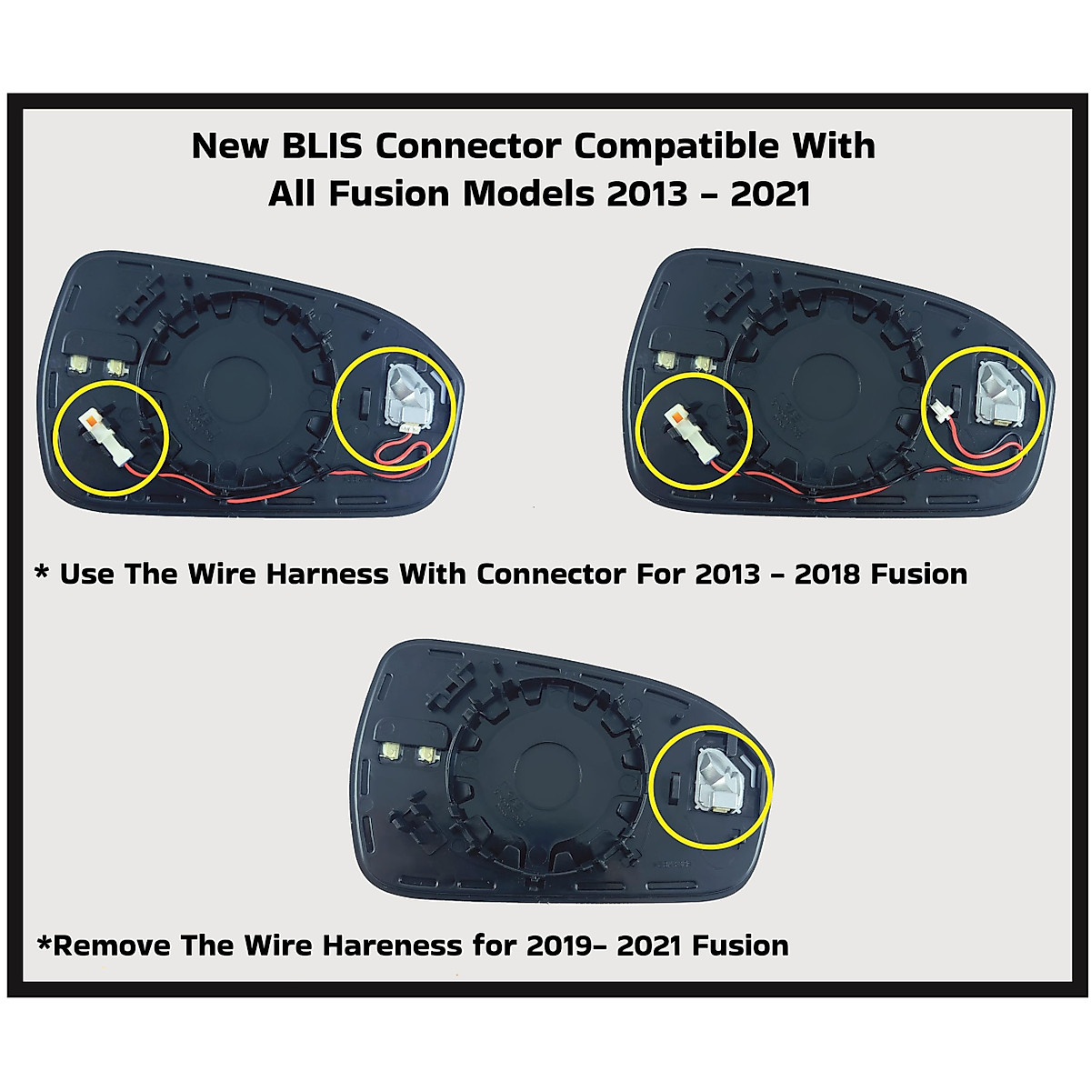 EAP Passenger Side Mirror Glass Replacement Compatible with Ford Fusion 2013-2021, Heated with Blind Spot Detection BLIS, DS7Z-17K707-C, DS7Z17K707C, KS7Z-17K707-A, KS7Z17K707A