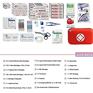 275PCS Personal First Aid Kit for Car Emergency Supplies Mini Compact Bag for Backpack, Basic Camping Essentials Survival Kit for Hiking Travel AMORNING