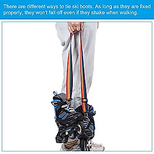 PATIKIL 70cmx3.8cm Roller Skate Leash, Adjustable Ski Boots Carrier Strap for Roller Skates, Ski Boots, Ice Skates, Black