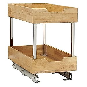 Household Essentials 24221-1 Glidez 2-Tier Sliding Cabinet Organizer, 11.5" Wide, Wood