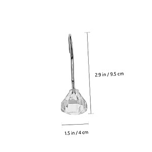 Alipis 12 Pcs Crystal Shower Curtain Hook Clear Hooks Shower Curtains Hooks Metal Shower Curtain Hooks Curtain Tieback Hooks Crystal Rods Curtains Hooks Bathroom Curtain Door Curtain Hook