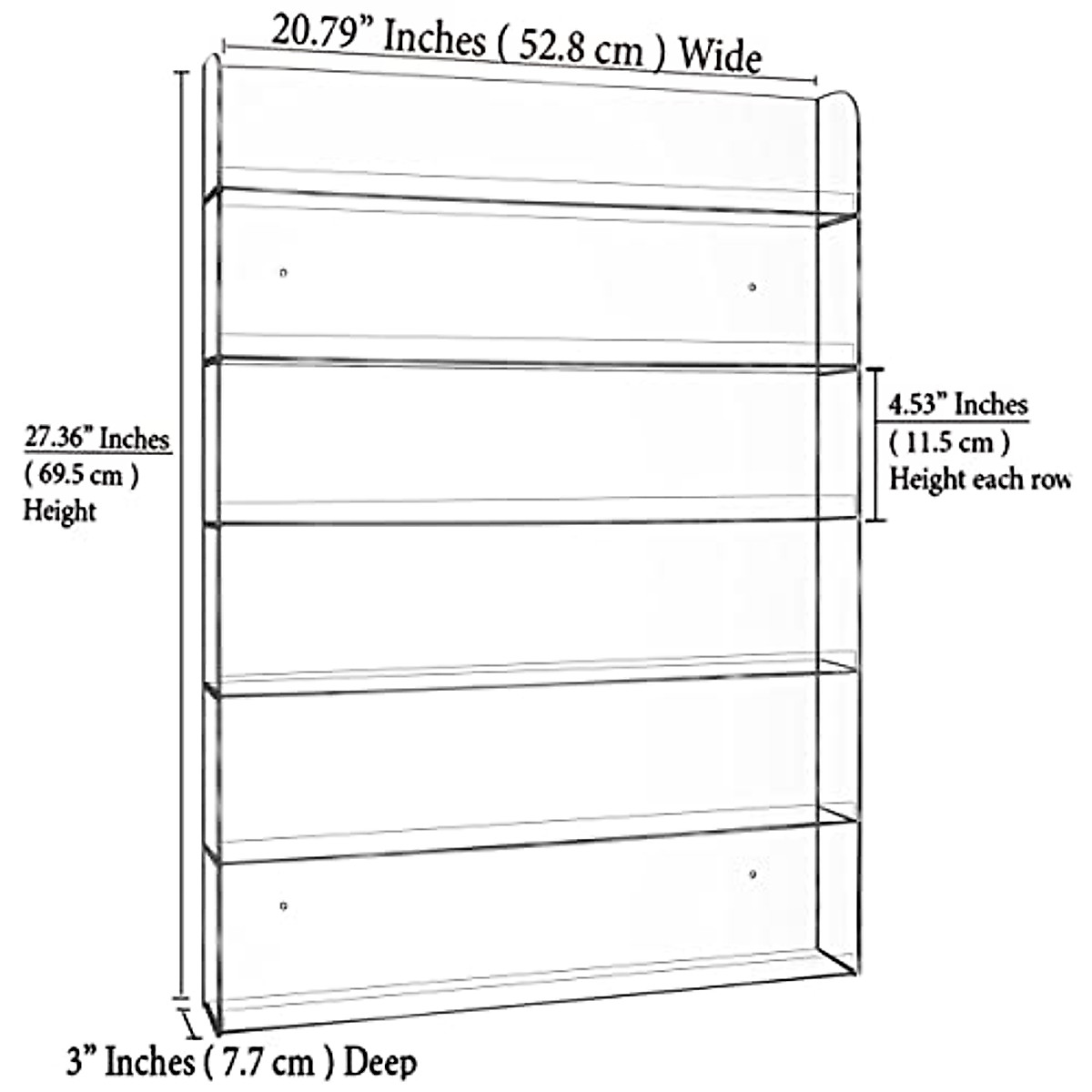 AMT Acrylic Nail Polish Racks for the Wall. CLEAR Nail Polish Display. Young Living Essential Oils Organizer. Holds up to 180 Btls. Plus a Microfiber Cloth for Cleaning Purposes (6 Tier- 180)