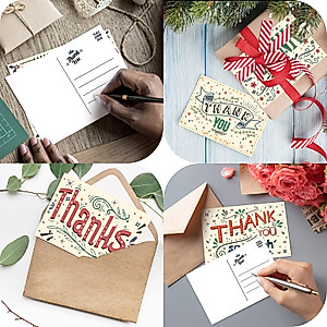 Junkin 80 Pack Thank You Postcards Thanks Blank Note Postcards Retro Appreciation Cards Greeting Cards Assorted Cards for Employee Teacher Adults Team Volunteers, 4 x 6 Inch