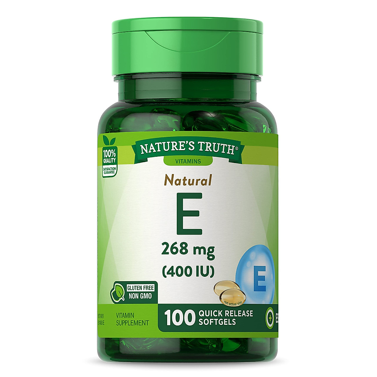 Nature's Truth Vitamin E Softgels | 268mg | 100 Count | Non-GMO & Gluten Free Supplement