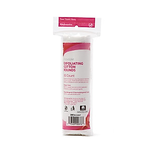 Medline Simply Soft Hypoallergenic Exfoliating Dual Textured Cotton Rounds Pads, 80 Count (Pack of 6)