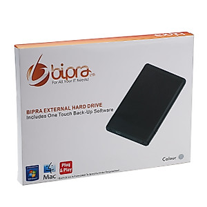 BIPRA 160Gb 160 Gb External USB 2.0 Hard Drive with One Touch Back Up Software - Silver - Fat32