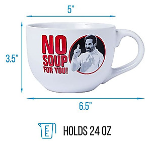 Silver Buffalo Seinfeld No Soup For You Ceramic Soup Mug, 24 Ounces