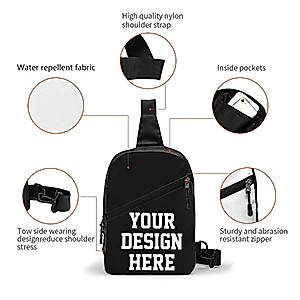 Custom Crossbody Sling Bag With You Logo Text Picture Personalized Chest Bags Travel Business Shopping Sport Mens Custom Chest Bags