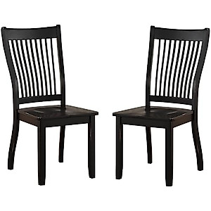 Wycian Chair Seat Cushion, Chair Vanity 2PCS Solid Wood Black Living Room Bedroom Dining Rooms Garden