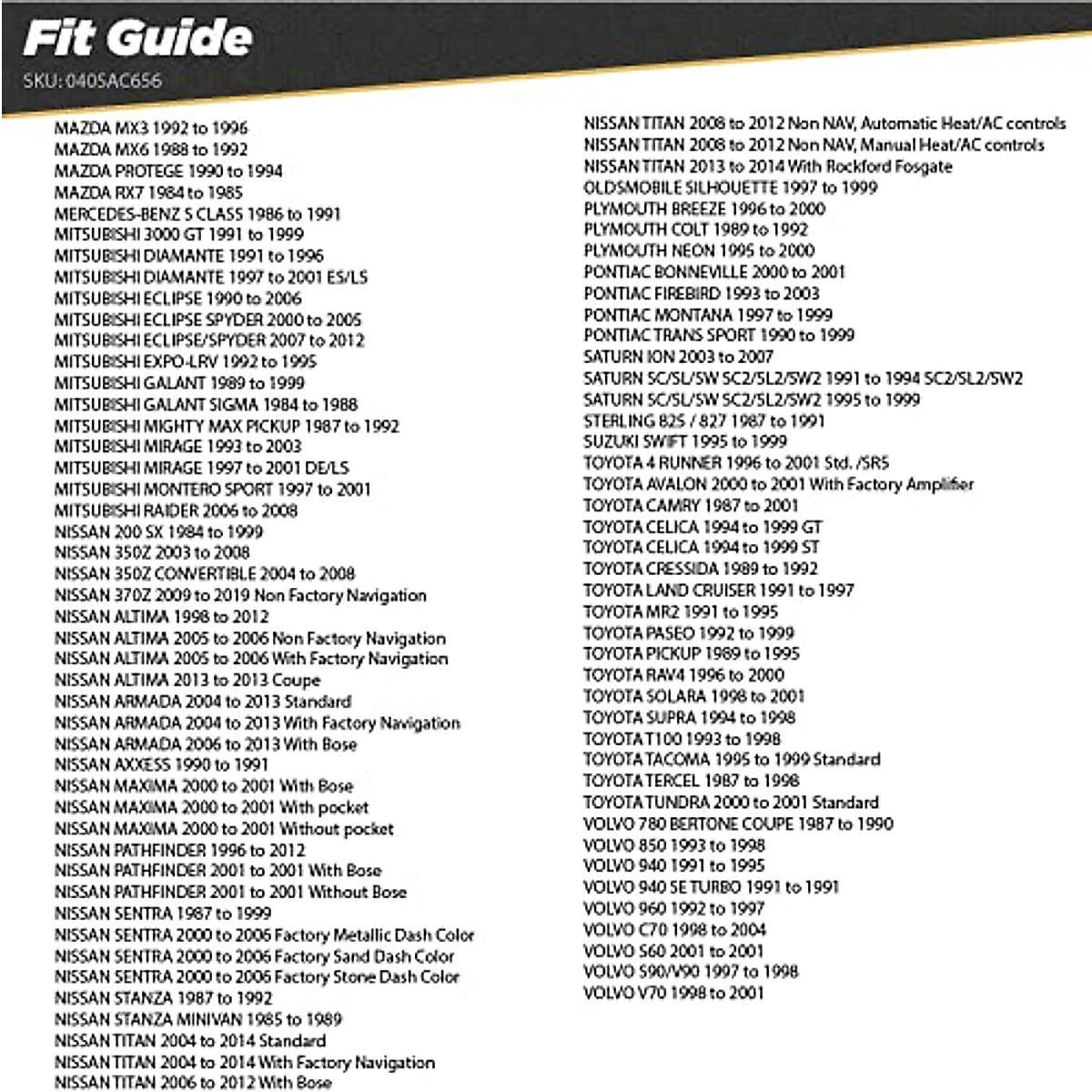 Scosche Select 1988 to 2019 Chrysler, Dodge, Jeep or Plymouth 6.5” - 6.75” Speaker Adapter (1 Pair) SAC656