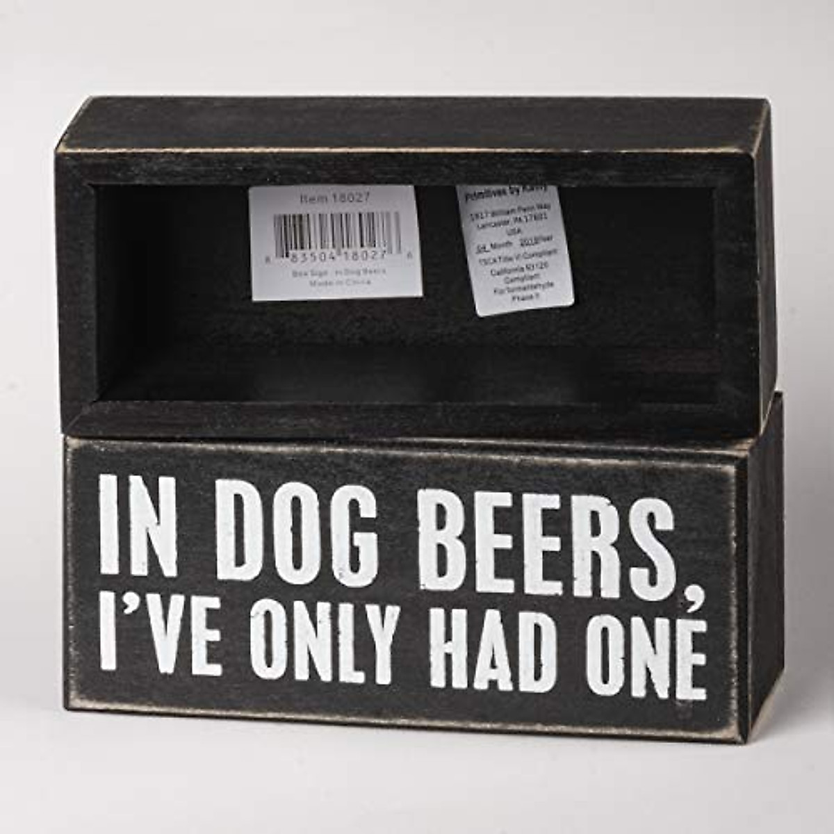 Primitives by Kathy 18027 Box Sign, 6" x 2.5", In Dog Beers