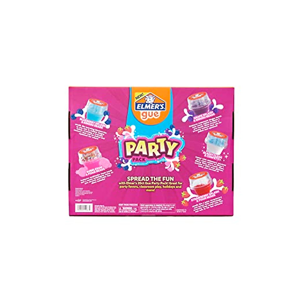 Elmer's PKG Gue Premade, Slime Kit, Includes Fun, Unique Add-Ins, Party Pack, 20 Count