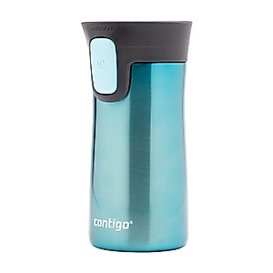 Contigo Pinnacle Autoseal Travel Mug, Stainless Steel Thermal Mug, Vacuum Flask, Leakproof Tumbler, Coffee Mug with BPA Free Easy-Clean Lid, 300 ml, Blue