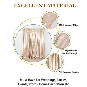 ShinyBeauty Sequence Backdrop Champagne 8FTx10FT Sequin Photo Backdrop Sequin-Backdrop-Curtain Elegant Backdrops 8x10-0827E