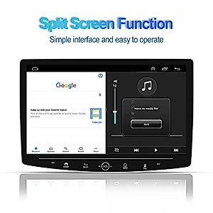 Hikity Android 11 Single Din Car Stereo 10.1" Angle Adjustable Touchscreen Car Radio, Wireless Apple Carplay Android Auto, Support GPS/WiFi/HiFi/Bluetooth Call Music/FM/SWC/Backup Camera