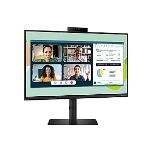 SAMSUNG S40VA Series 24-Inch Computer Monitor, HDMI Monitor, 75Hz Monitor, IPS Monitor, Built-in Webcam, Built-in Speaker & Mic, FreeSync Premium (LS24A400VENXZA) (Renewed)