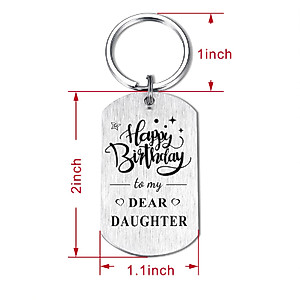 TGCNQ Happy Birthday Daughter, Birthday Gift for Daughter from Mom and Dad, Daughter Birthday Keychian