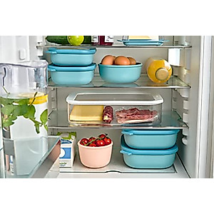 Mepal Cirqula Multi Rectangular 3-Piece-Bowl Set-Food Storage Containers-Stackable-Dishwasher Safe, Hoch, Nordic White