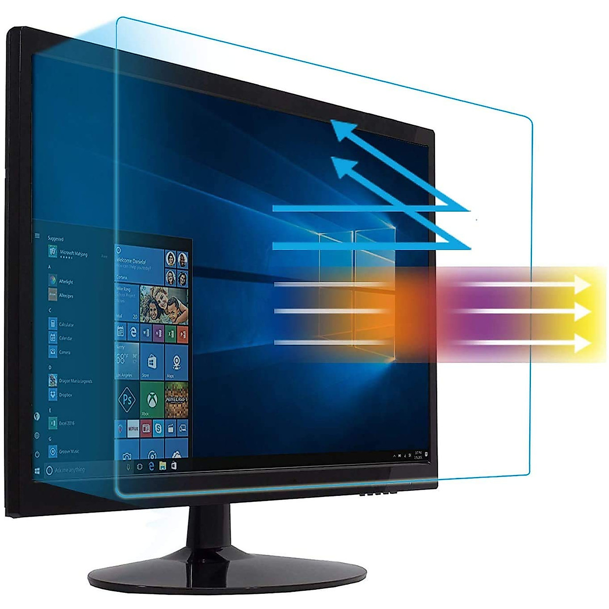 MUBUY 24" Eyes Protection Anti Blue Light Anti Glare Screen Protector fit 24 Inches 16:9 Widescreen Desktop Monitor Screen (20.9" W x H 11.8" H). Reduces Digital Eye Strain Help You Sleep Better.