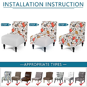 Liykimt Armless Accent Chair Cover Slipcover,Slipper Chair Cover Super Fit Stretch Spandex Removable Washable for Armless Chair Furniture Protector Covers for Living Dining Room Hotel