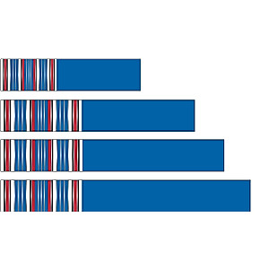 White Water Archery Non-Laminated Blue Background Red Stripe Traditional 18 Crest Arrow Wraps 15 pk Choose Length Width (9.75)