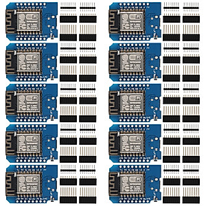 Coliao 10pcs ESP8266 ESP-12F NodeMcu Mini Wireless D1 Module NodeMcu Lua 4M Bytes WLAN WiFi Internet Development Board Compatible with WeMos D1 Mini NodeMcu